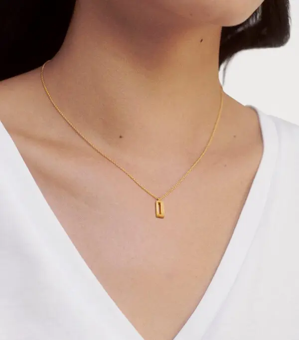 Monica Vinader Vermeil I Initial Necklace - Gold