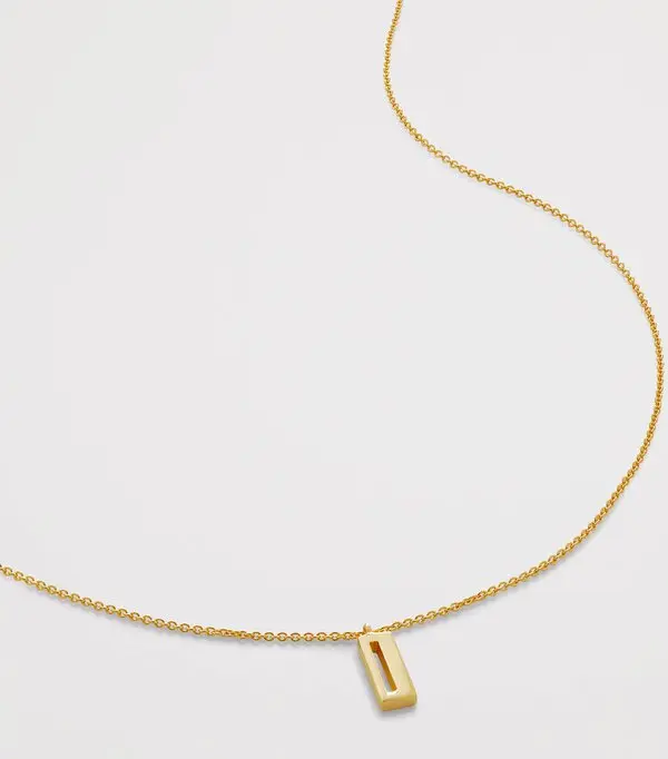 Monica Vinader Vermeil I Initial Necklace - Gold