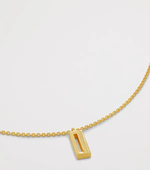 Monica Vinader Vermeil I Initial Necklace - Gold
