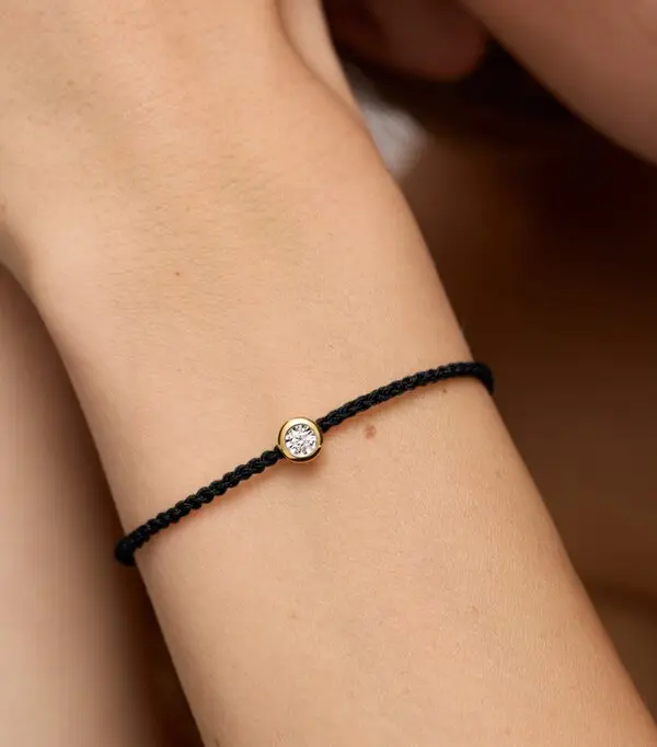 Monica Vinader Gold Vermeil And Diamond Cord Bracelet - Black