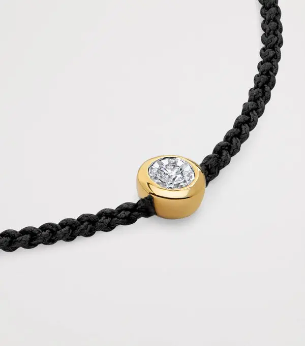 Monica Vinader Gold Vermeil And Diamond Cord Bracelet - Black