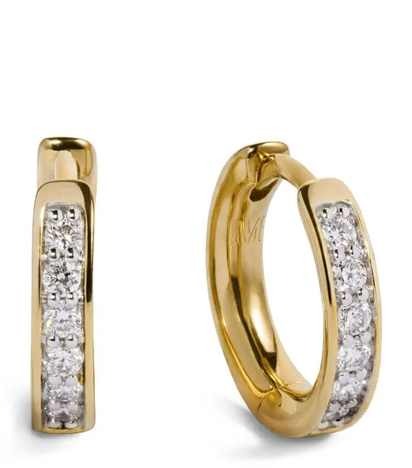Monica Vinader Vermeil And Diamond Huggie Hoop Earrings - Gold