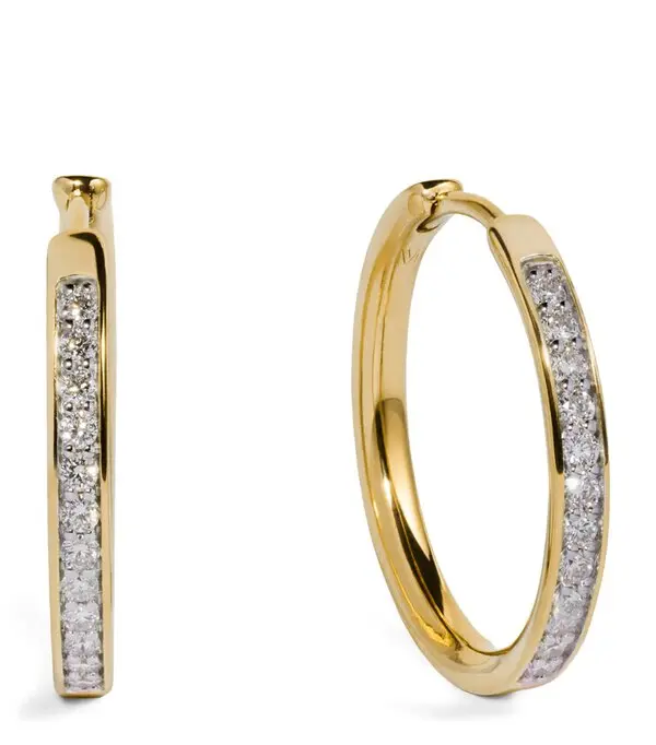 Monica Vinader Small Vermeil And Diamond Hoop Earrings - Gold