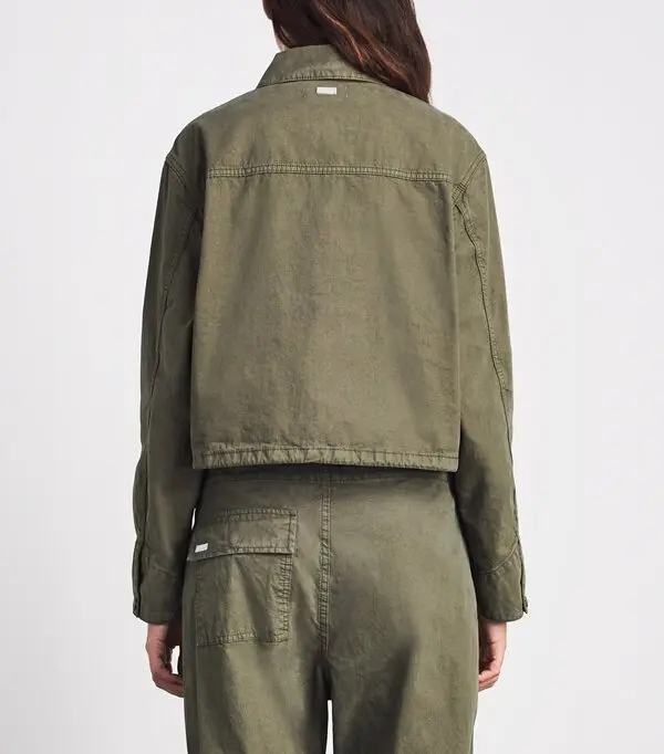 RE-DONE Cotton-blend Cropped Jessie Military Jacket