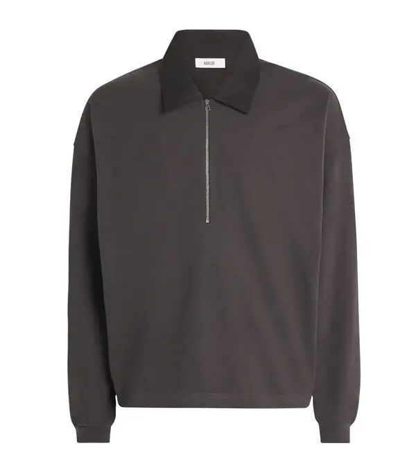 AGOLDE Cotton Darius Half-zip Polo Sweatshirt