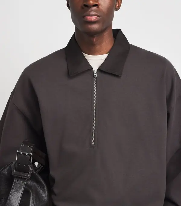 AGOLDE Cotton Darius Half-zip Polo Sweatshirt