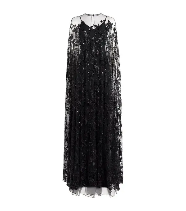 Zuhair Murad Embellished Whispering Bloom Kaftan Gown