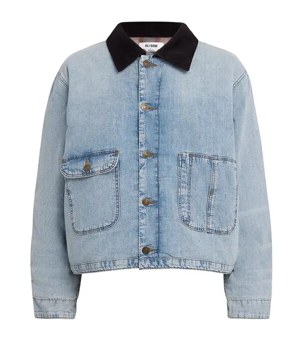 RE-DONE Corduroy-collar Canyon Denim Jacket