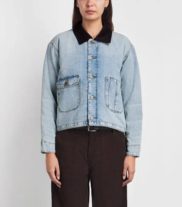 RE-DONE Corduroy-collar Canyon Denim Jacket