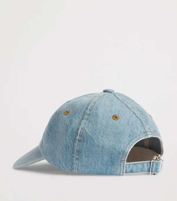 AMI Paris Denim Embroidered Logo Baseball Cap