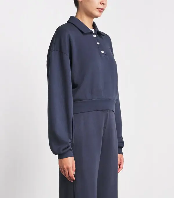 Eterne Cotton-blend Cropped Polo Sweatshirt