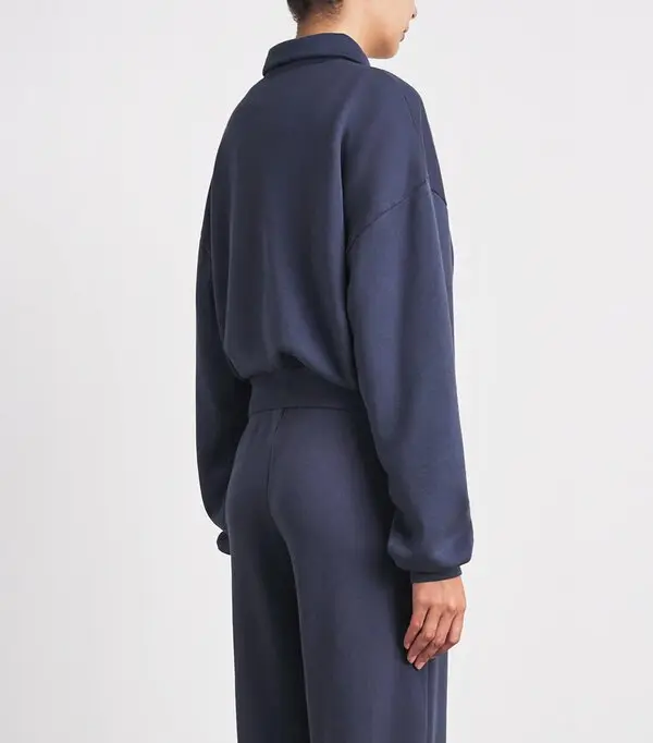 Eterne Cotton-blend Cropped Polo Sweatshirt