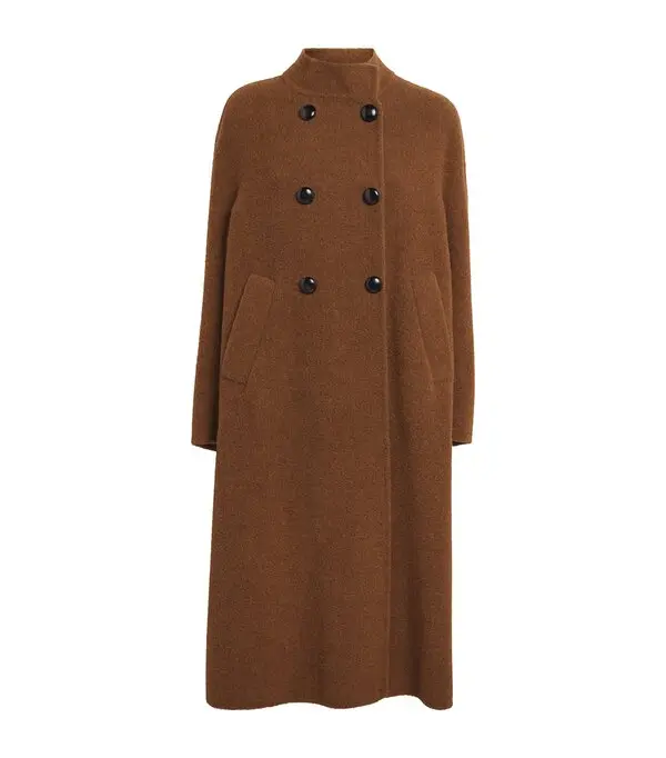 Max Mara Baby Llama-blend Cocoon Coat - Brown