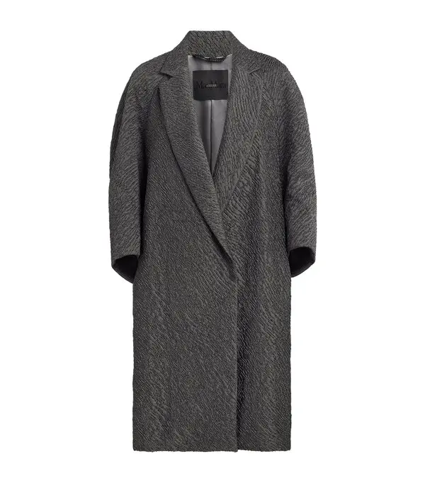 Max Mara Wool-blend Jacquard Cape Coat