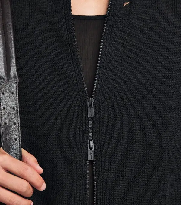 Yohji Yamamoto Wool Distressed Cardigan