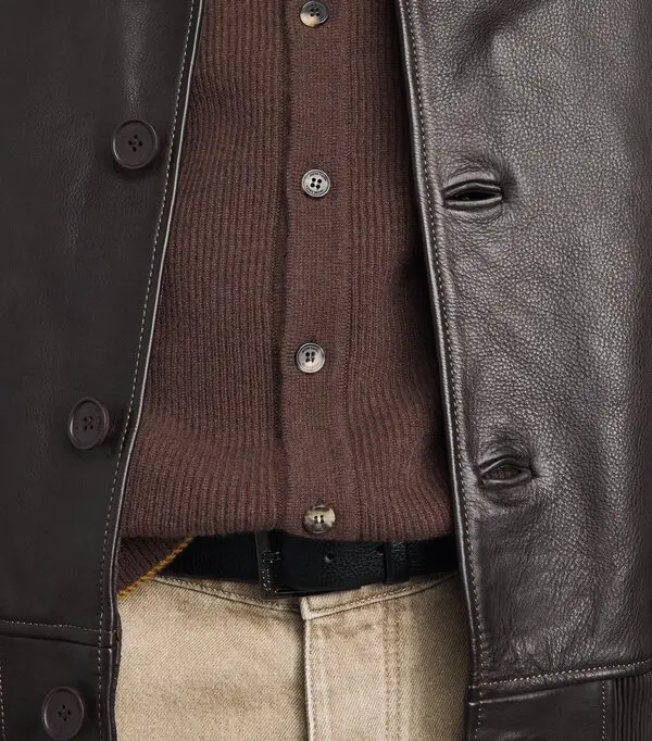 JACOB COHЁN Cashmere Collared Cardigan - Brown