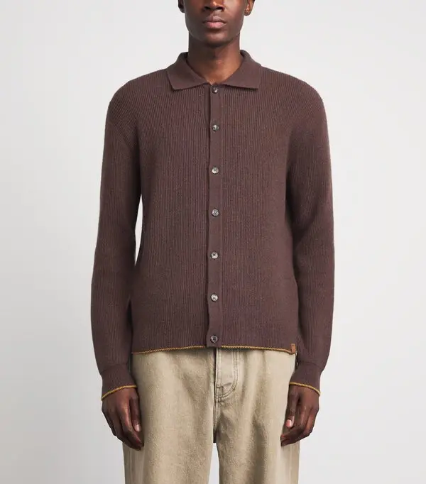 JACOB COHЁN Cashmere Collared Cardigan - Brown