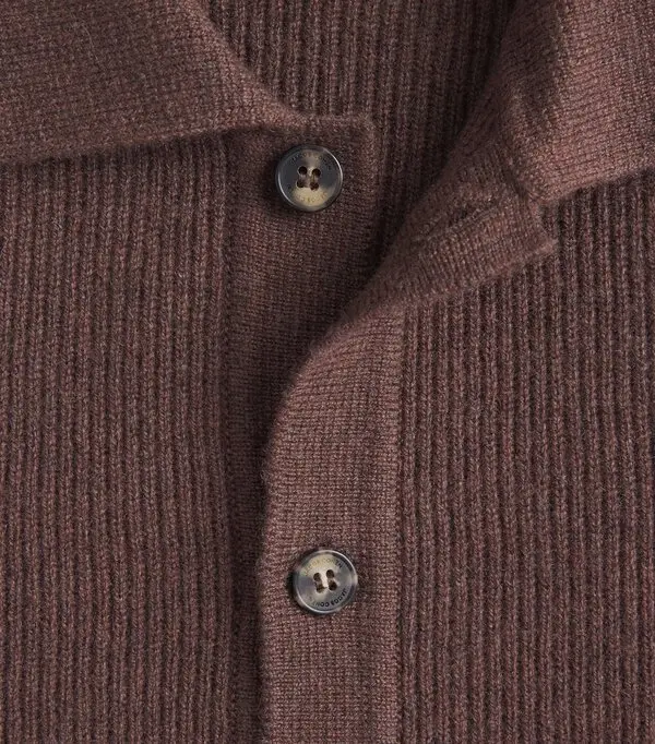 JACOB COHЁN Cashmere Collared Cardigan - Brown