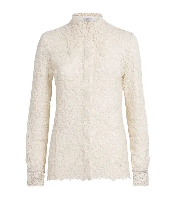Gabriela Hearst Cashmere Floral Vera Shirt - Ivory