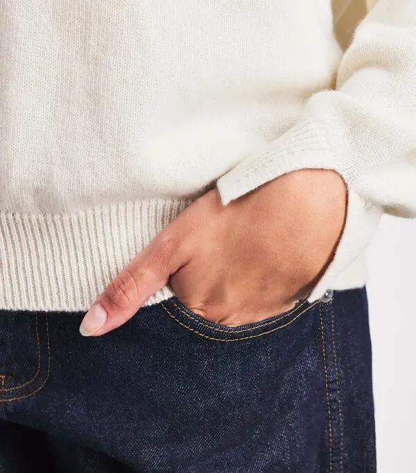 BARRIE Cashmere Sparkling-bow Polo Sweater