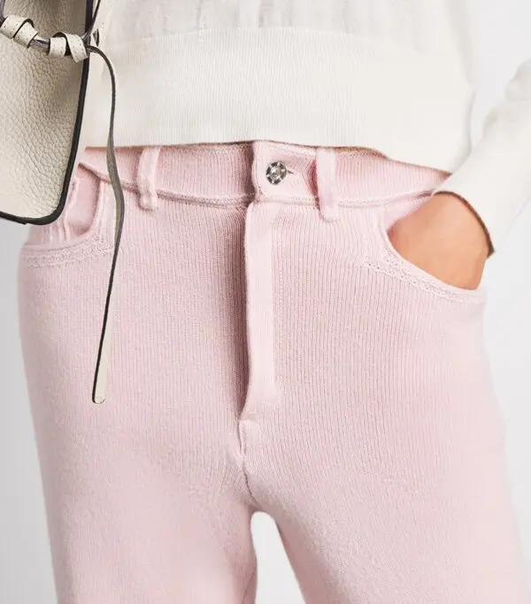 BARRIE Cashmere-cotton Wide-leg Trousers