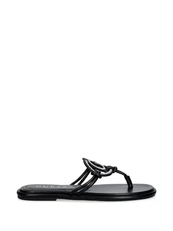 Guess Crystal-embellished Logo-plaque Flip-flops