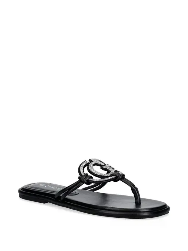 Guess Crystal-embellished Logo-plaque Flip-flops