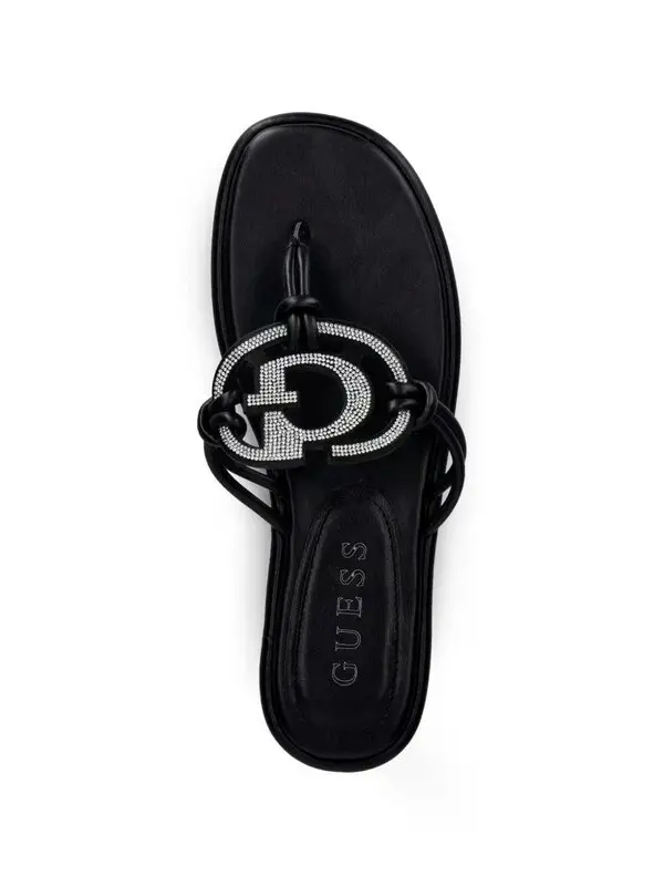 Guess Crystal-embellished Logo-plaque Flip-flops