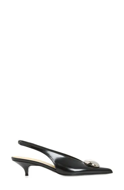 Proenza Schouler Dome Slash Kitten Heel Pointed Toe Slingback Pump