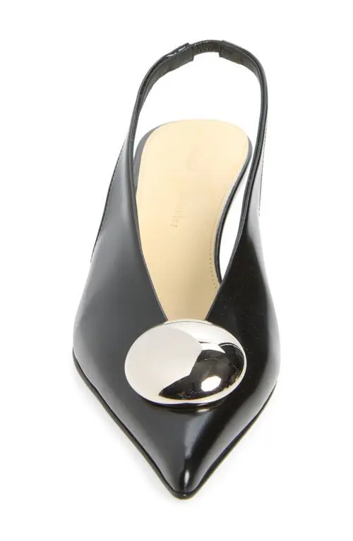 Proenza Schouler Dome Slash Kitten Heel Pointed Toe Slingback Pump