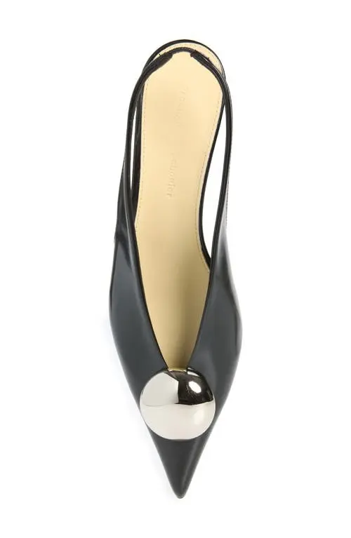 Proenza Schouler Dome Slash Kitten Heel Pointed Toe Slingback Pump