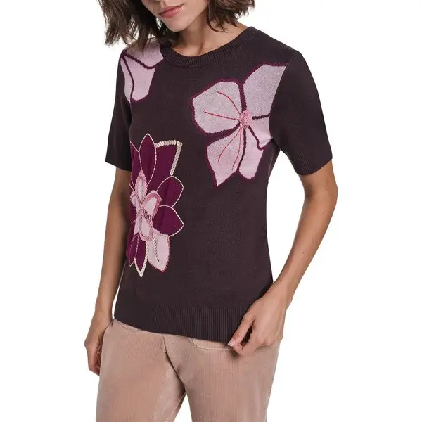 Karl Lagerfeld Paris Embellished Floral Sweater