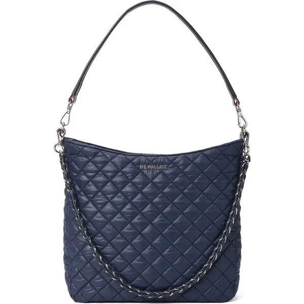 Mz Wallace Crosby Hobo Leather Trim - Navy