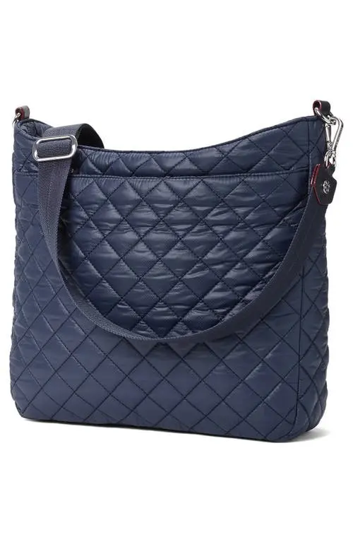 Mz Wallace Crosby Hobo Leather Trim - Navy
