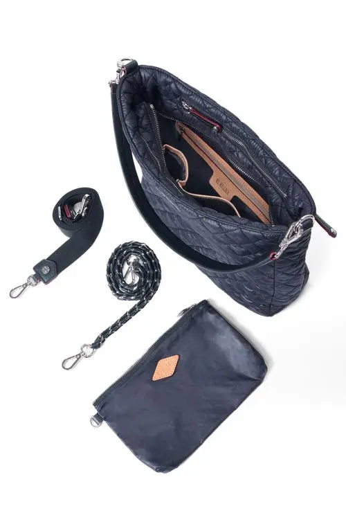 Mz Wallace Crosby Hobo Leather Trim - Navy