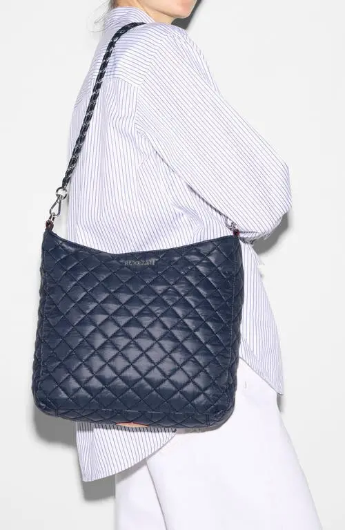 Mz Wallace Crosby Hobo Leather Trim - Navy