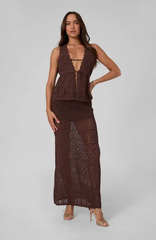 Guess Vivianne Crochet Maxi Skirt