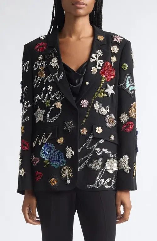 Cinq À Sept Greatest Hits Kael Embellished Blazer - Black/multi