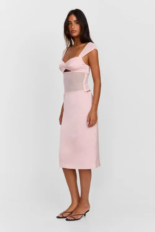SASHA THERESE Anastasia Satin Midi Skirt