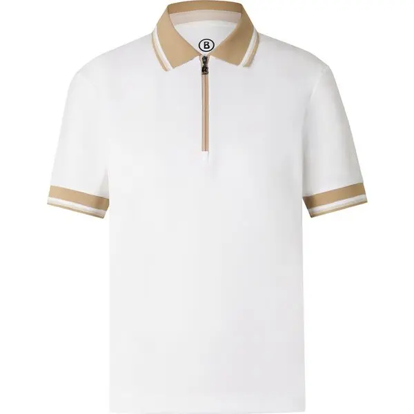 Bogner Laurina Functional Short-sleeved Top - White/camel