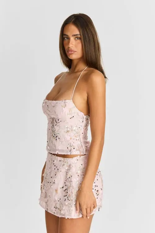 SASHA THERESE Willow Sequin Camisole Top