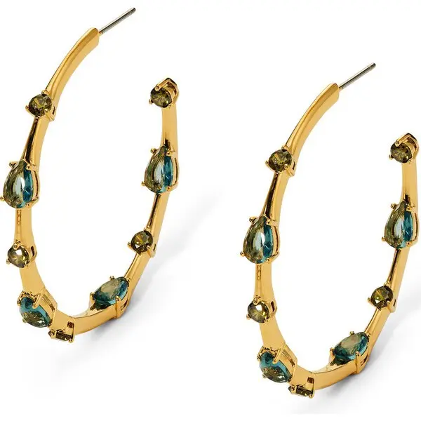 Nadri Hera Elongated Hoop Earrings - Gold