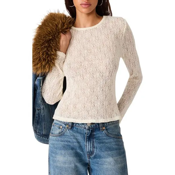Steve Madden Sierra Long Sleeve Knit Top - Ivory