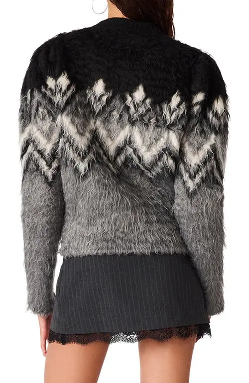 Steve Madden Mora Chevron Fuzzy Sweater