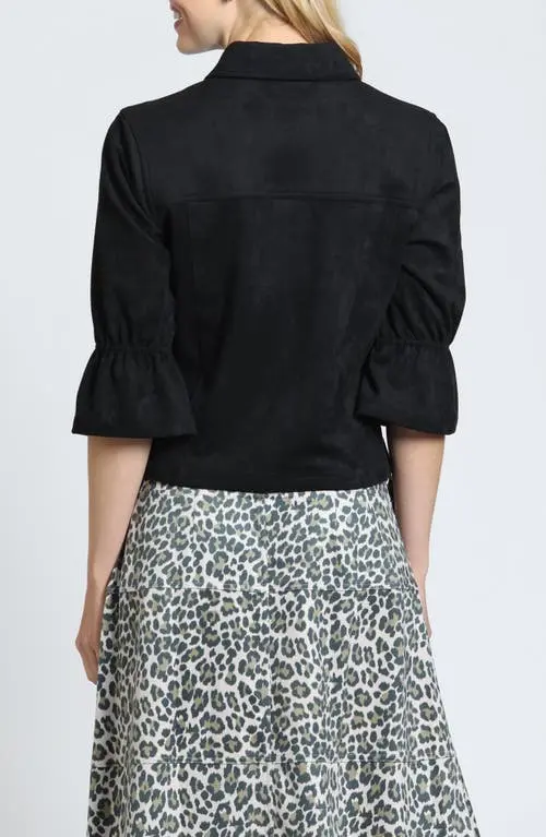 APNY Faux Suede Snap Front Jacket