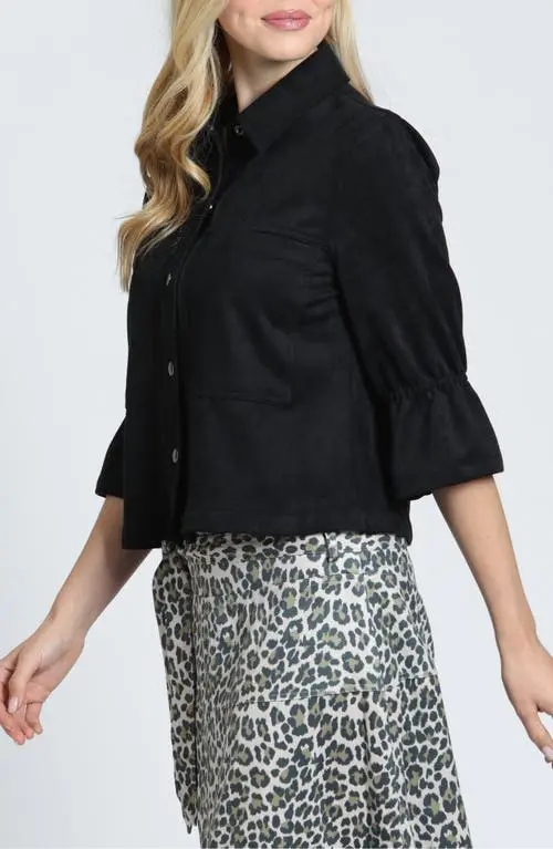 APNY Faux Suede Snap Front Jacket