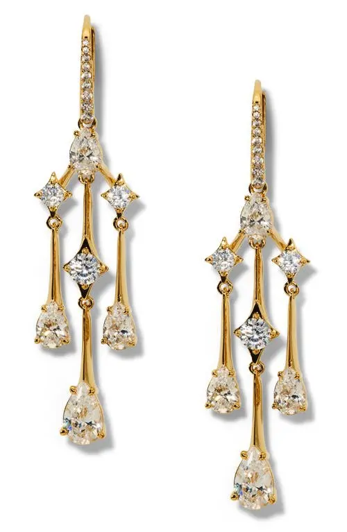 Nadri Hera Cubic Zirconia Chandelier Drop Earrings - Gold