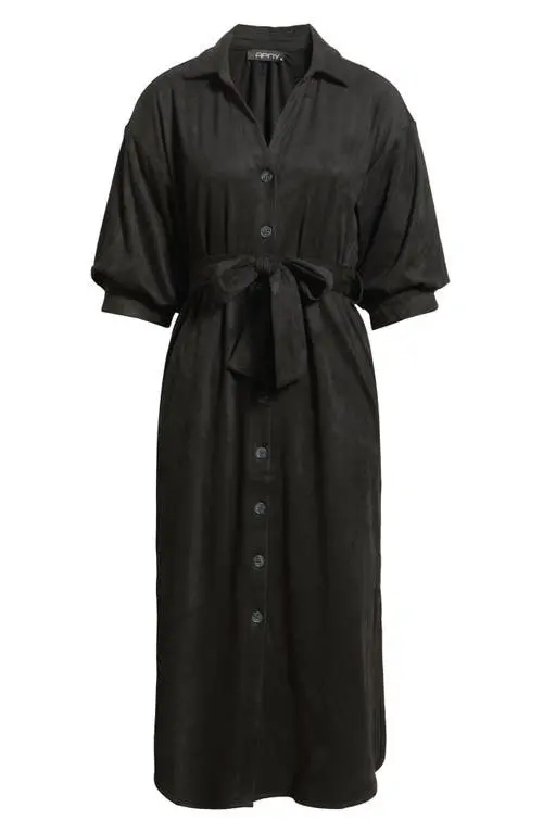 APNY Puff Sleeve Belted Shirtdress