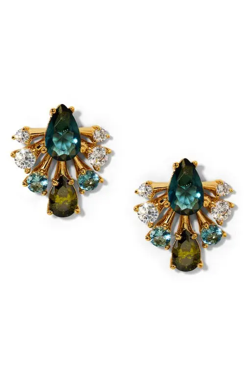 Nadri Hera Fan Stud Earrings