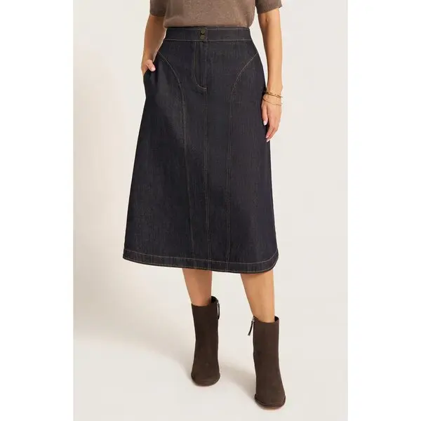 Matty M. Lynn Seamed Midi Skirt